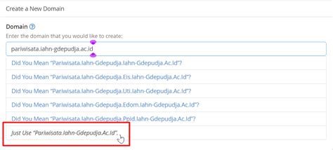 Cara Menambahkan Subdomain Pada Cpanel Unit Pangkalan Data