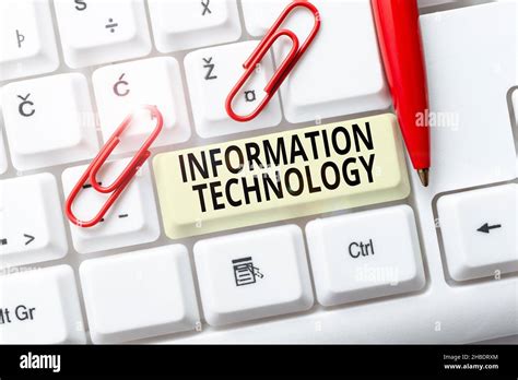 Text Sign Showing Information Technology Word Written On Use Systems