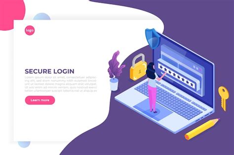 Premium Vector Password Isometric Concept