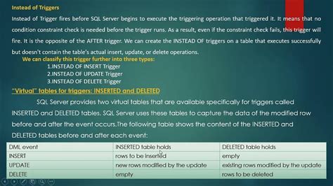 Dml Triggers In Sql Server Youtube