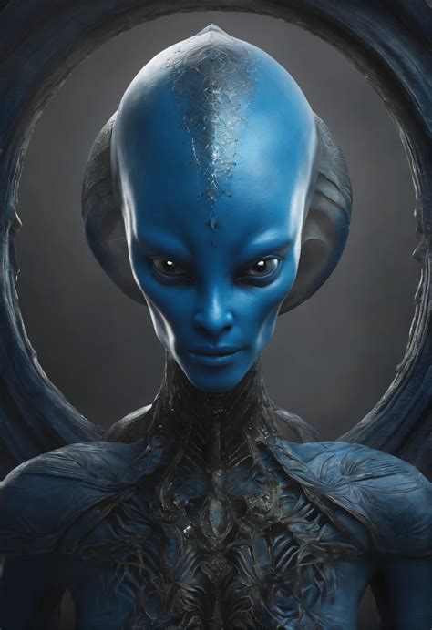 A Blue Alien With A Large Head And A Large Body Seaart Ai
