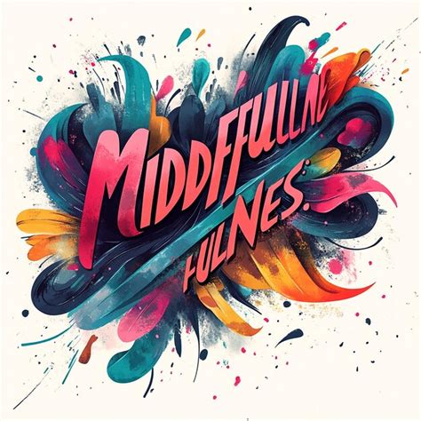 Mindfulness Typography Premium Ai Generated Image