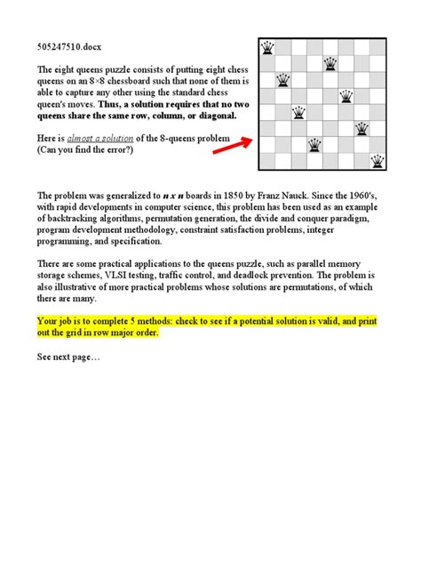 8 Queens Problem Pdf Mathematical Logic Computer Programming
