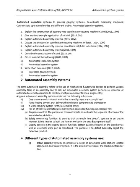 Chapter5 Automatic Inspection System Cmm Pdf