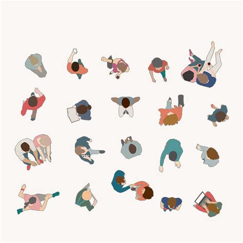 People Plan View Crowd People Top View Stock Illustrations 2200