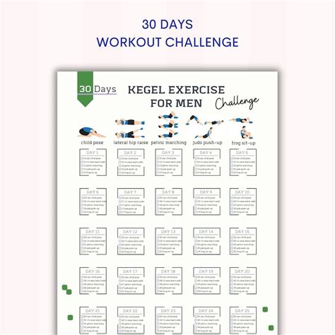 30 Day Mens Kegel Exercise Challenge Kegel Exercise Guide Mens Sexual Wellness Workout