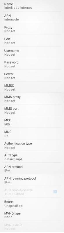 InterNode G APN Settings For Android HTC Galaxy G G APN Australia