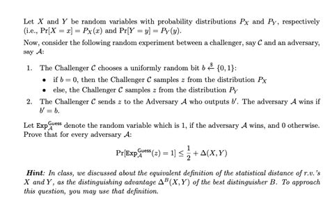 Let X And Y Be Random Variables With Probability Chegg Com