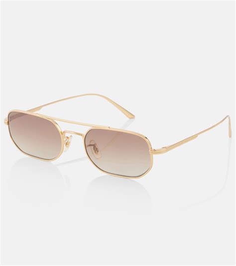 Square Sunglasses In Gold Khaite Mytheresa