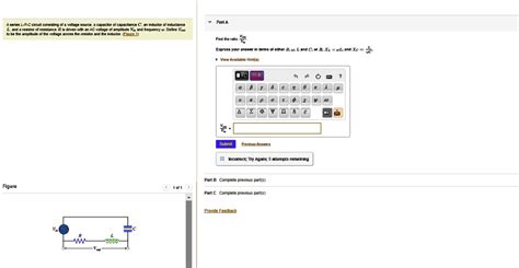 Solved A Series L R C Circuit Consisting Of A Voltage Source A