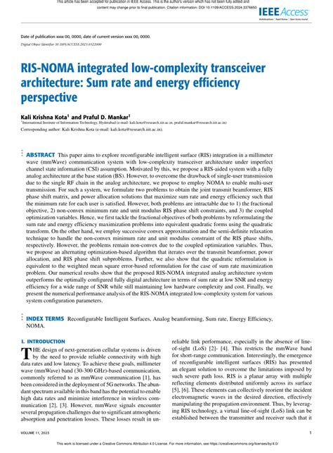 Pdf Ris Noma Integrated Low Complexity Transceiver Architecture Sum