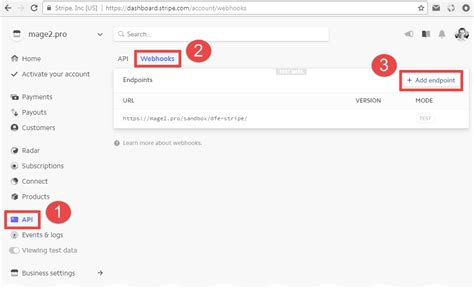 [stripe] how to setup a webhook magento 2