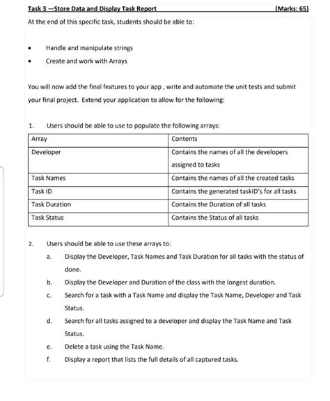 Solved Task 3 Store Data And Display Task Report At The End