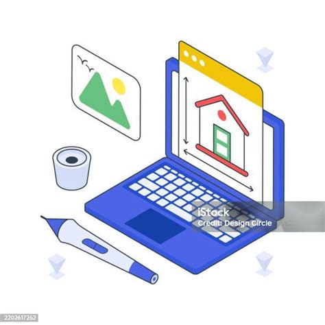 홈 페이지 디자인 아이소 메트릭 컬러 일러스트레이션 Eps File 스톡 일러스트 0명에 대한 스톡 벡터 아트 및 기타 이미지 0명 개념 건축물 Istock