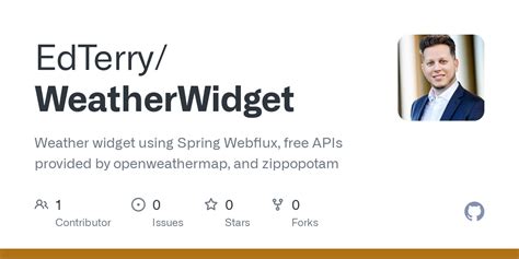 Github Edterry Weatherwidget Weather Widget Using Spring Webflux Free Apis Provided By