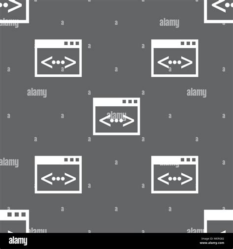 Code Sign Icon Programmer Symbol Seamless Pattern On A Gray
