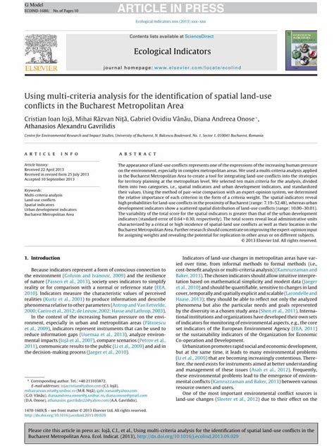 Pdf Ecological Indicators Dokumentips