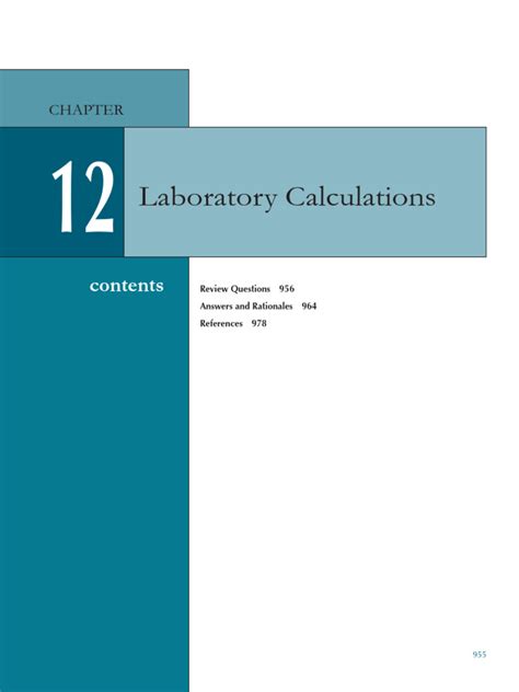 Laboratory Calculation Pdf Mass Concentration Chemistry Mole Unit