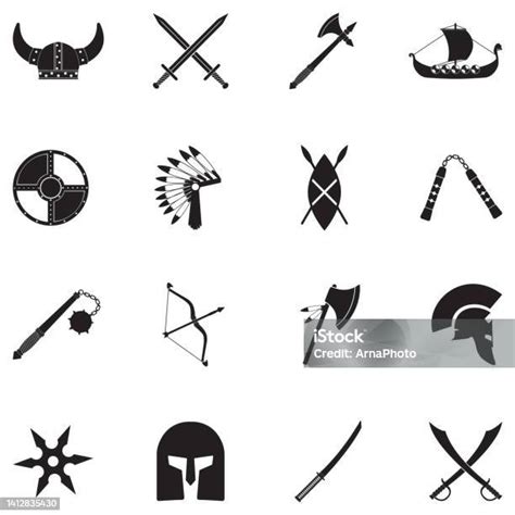 고대 전사 아이콘 블랙 플랫 디자인 벡터 일러스트레이션 검에 대한 스톡 벡터 아트 및 기타 이미지 검 쌍절곤 벡터 Istock