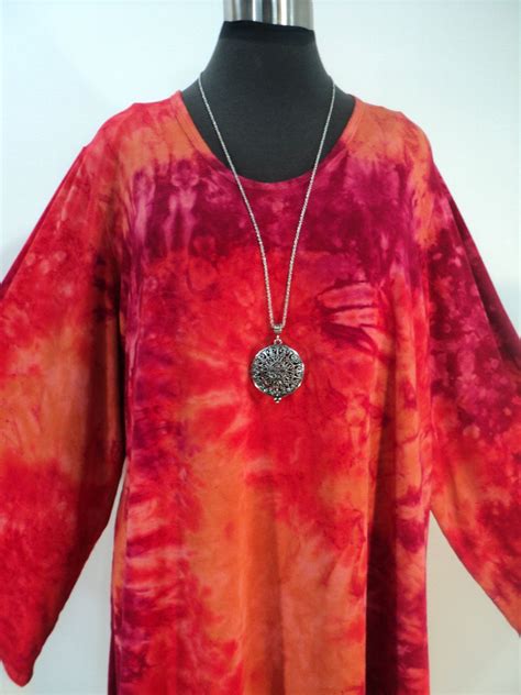 Plus Size 2x Tie Dye Tunic Top With Scoop Neck And Wing Etsy Canada Tunic Tops Tie Dye