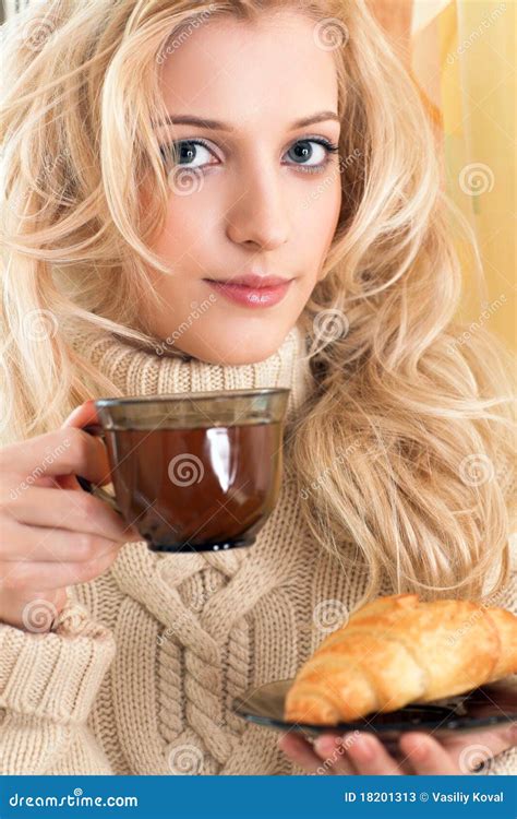 Girl With Cup Stock Image Image Of Adult Enjoy Person 18201313