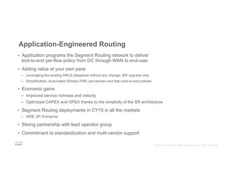 introducing application engineered routing powered by segment routing ppt
