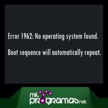 Error No Operating System Found