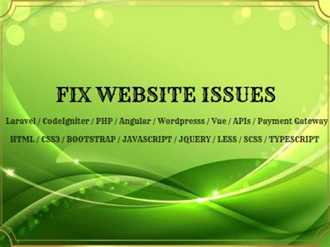 A Fix To WordPress Laravel CodeIgniter PHP Website Upwork