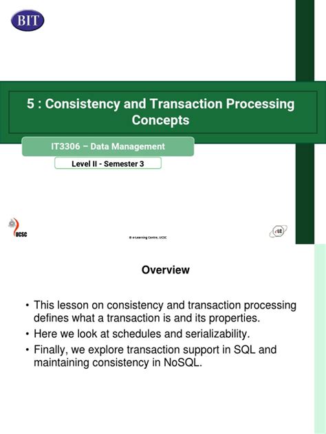 It3306 05 Consistency And Transaction Processing Concepts Pdf Database Transaction