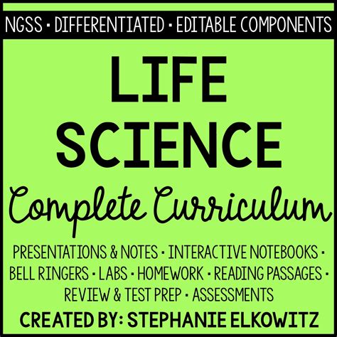 Biology Life Science Curriculum Stephanie Elkowitz