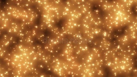 Loop Flickering Glow Gold Star Particles Animation On Black Background