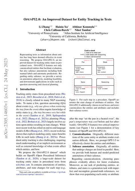 Pdf Openpi20 An Improved Dataset For Entity Tracking In Texts
