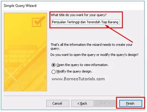Cara Membuat Query Simple Query Wizard Ms Access Borneotutorials