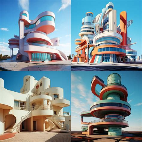 Postmodern Architecture Ai Art Style Dynamic Fusion Postmodern