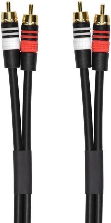 Monoprice Premium Rca Cable 75 Feet Black 2 Rca Plug To 2 Rca