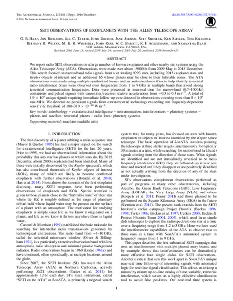 Pdf Seti Observations Of Exoplanets With The Allen Telescope Array