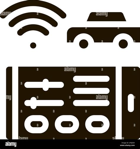 Geolocation Machines Via Wi Fi Icon Vector Glyph Illustration Stock