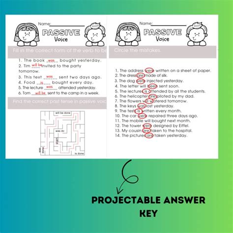 Passive Voice Activities Past Participle Practice Editing Rewriting