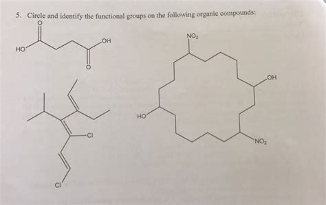 Solved Circle And Identify The Functional Groups On The