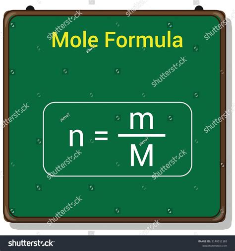 Number Moles Formula Chemistry Stock Vector Royalty Free 2140511183 Shutterstock