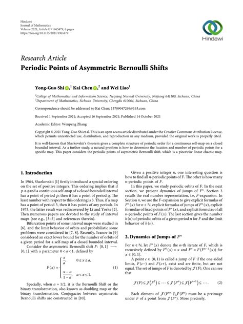 Pdf Periodic Points Of Asymmetric Bernoulli Shifts