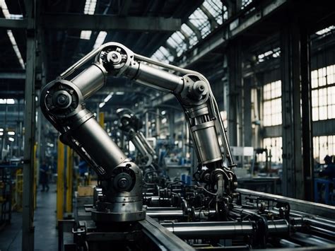Automating Assembly The Robotic Arm In Factory Production Premium Ai Generated Image