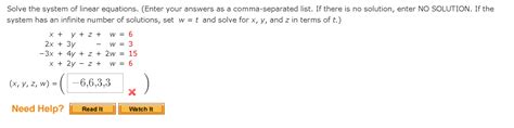 Solved Solve The System Of Linear Equations Enter Your Chegg