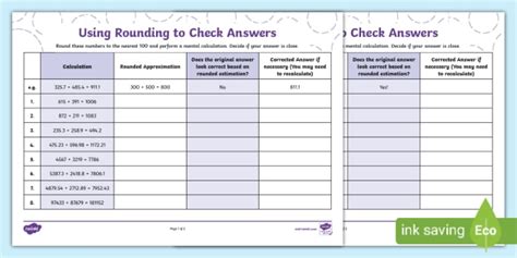 Using Rounding To Check Answers Activity Sheet Twinkl 43 Off