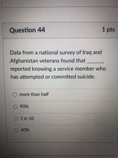 solved question 44 1 pts data from a national survey of iraq