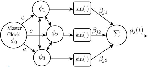 The Oscillatory Network Including One Master Clock φ 0 And Three