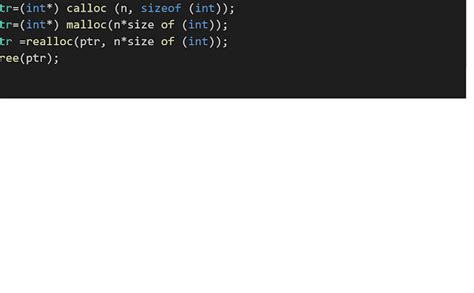 Dynamic Memory Allocation In C Programming Language
