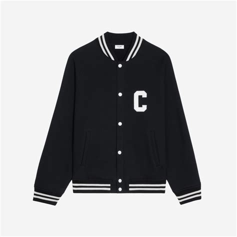 셀린느 플리스 컬리지 테디 자켓 블랙 화이트 Celine Kream