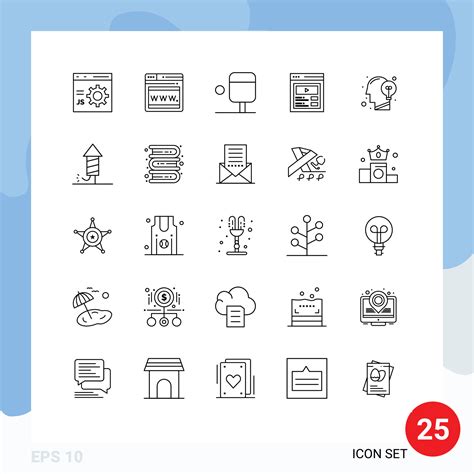 25 User Interface Line Pack Of Modern Signs And Symbols Of Idea Head Ping Pong Communication