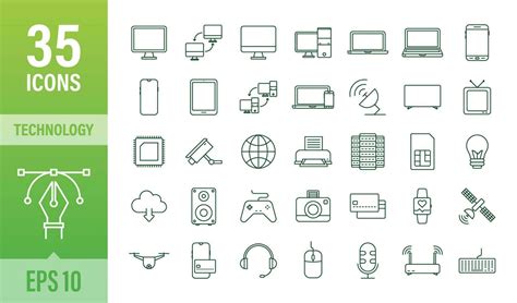 Technology Icon On White Background Information Technology Digital Communication Device Icon